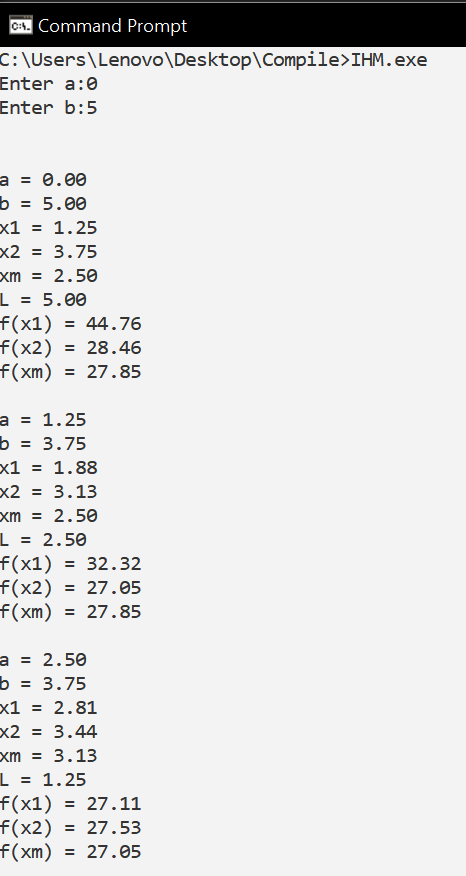Optimization Interval Halving Method