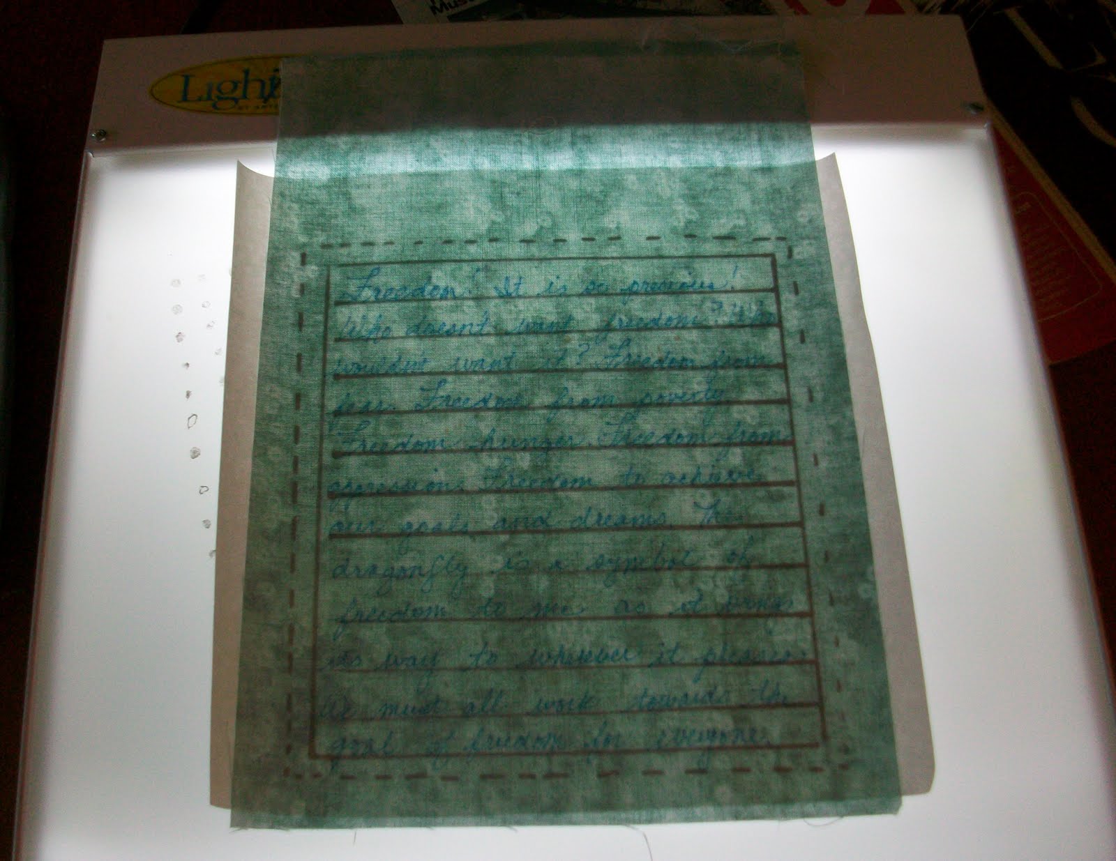 Cheryl Lynch Quilts: Writing On Fabric