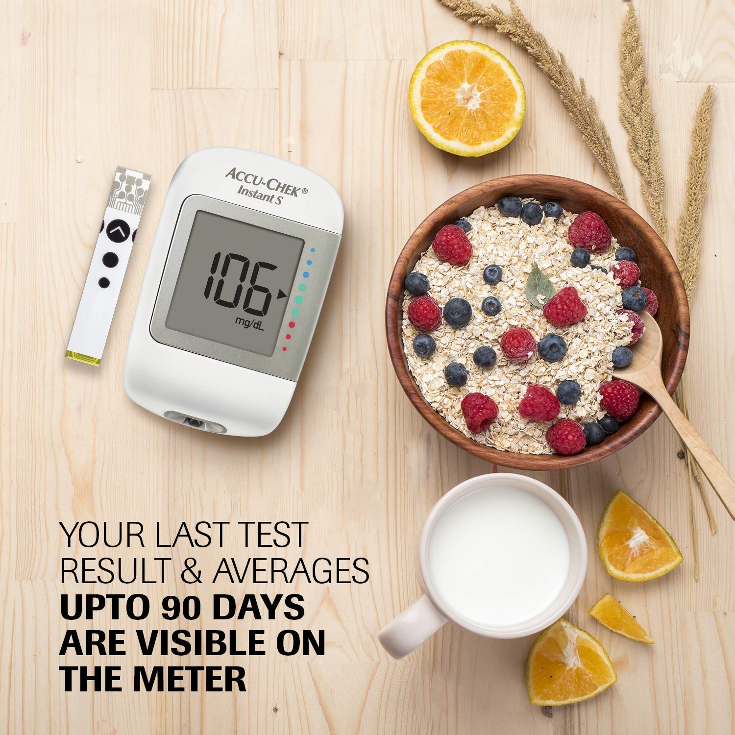 Accu-Chek Instant S Glucometer with Free Test Strips, 10 Count (White ...