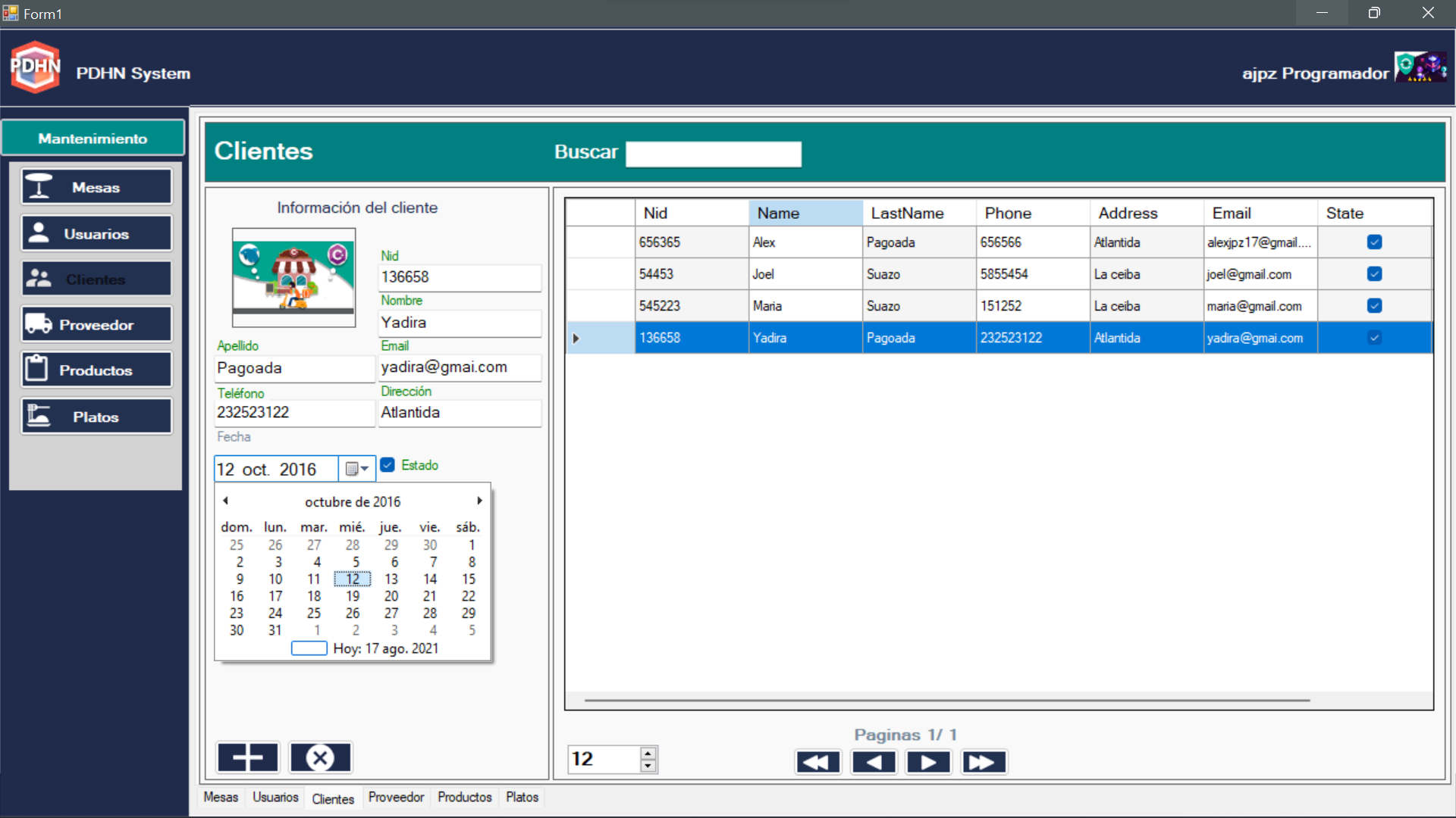 Sistema para restaurantes en C#🍽️
