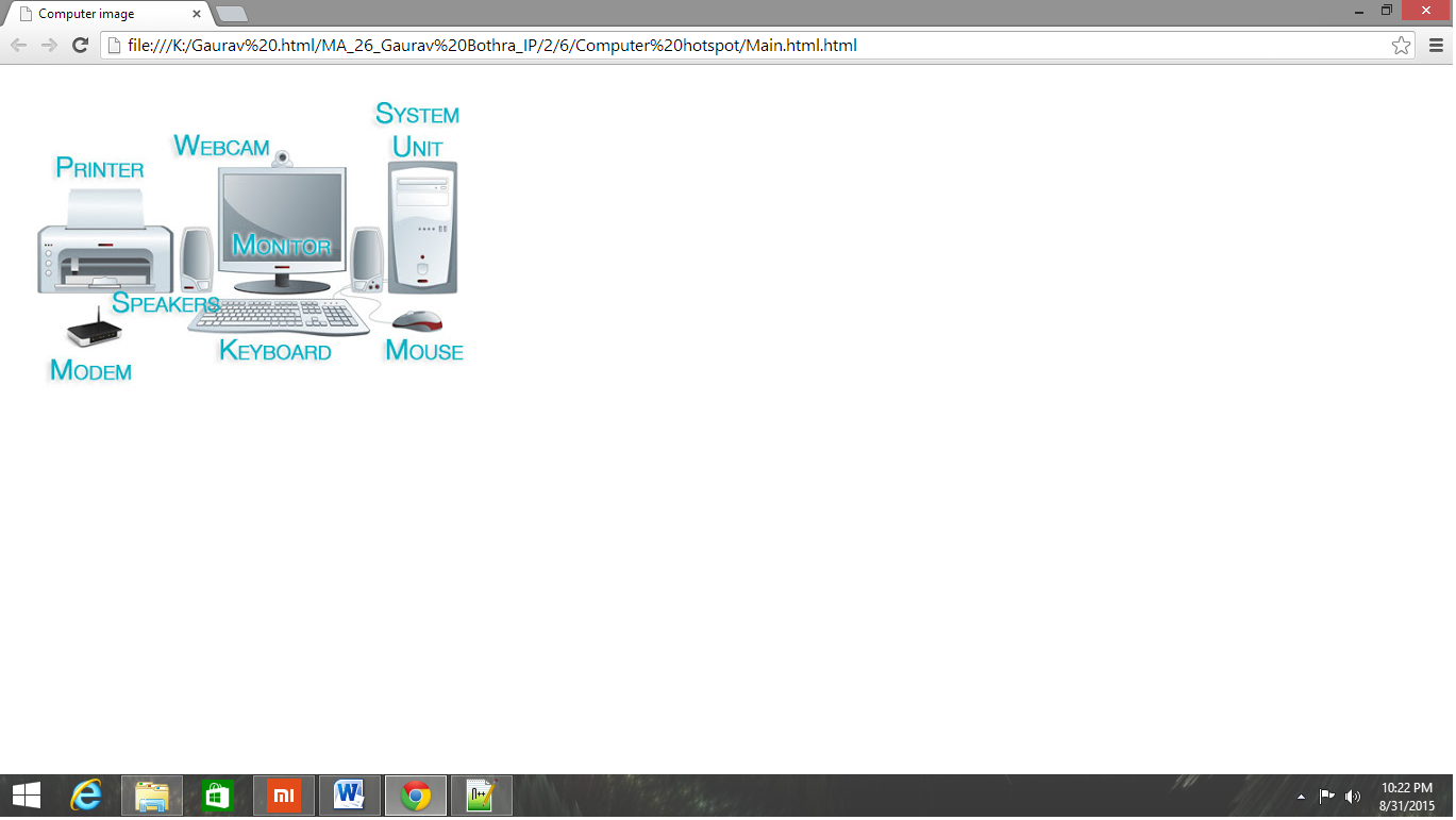 Create a web page with the following using HTML i. To embed an image of ...