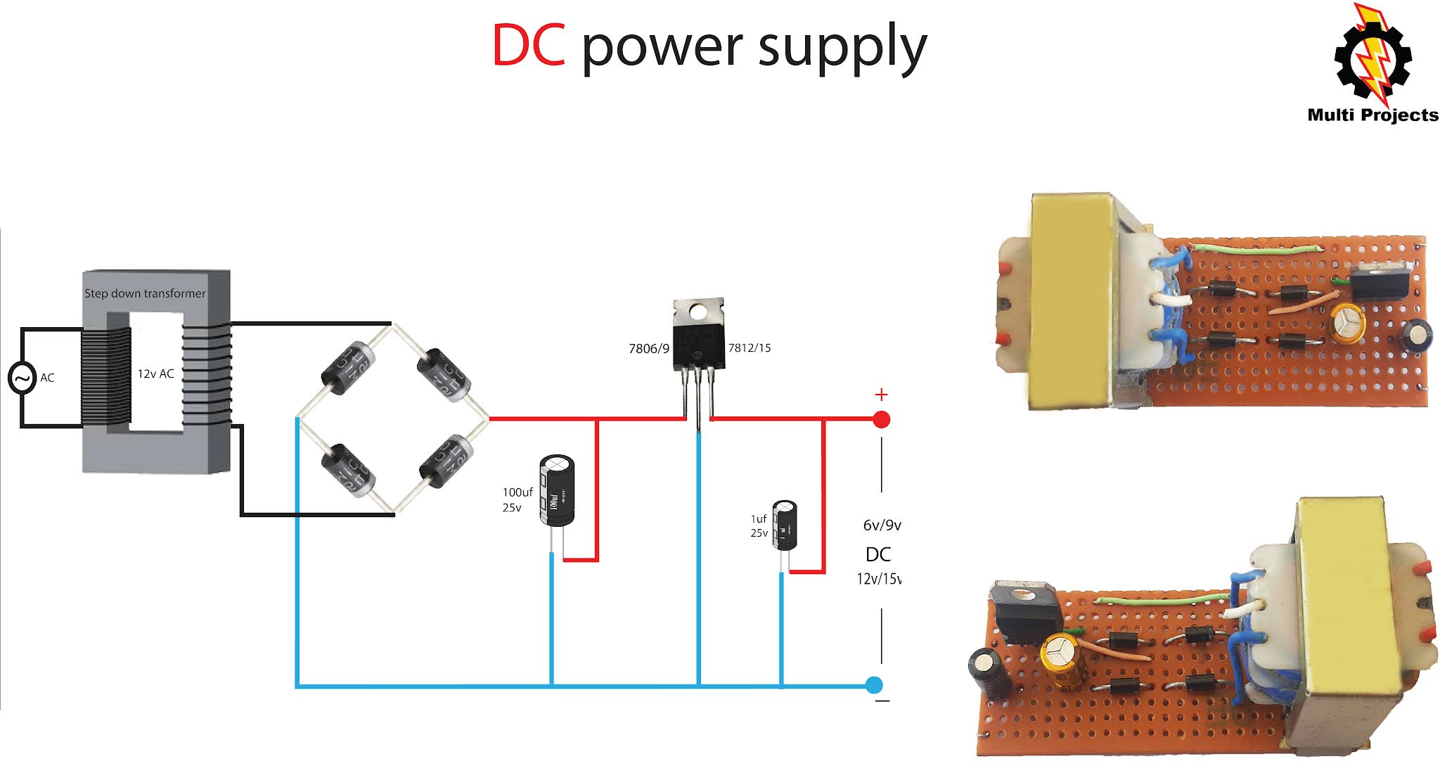 Multi Projects : DC Power Supply Circuit Designing Process