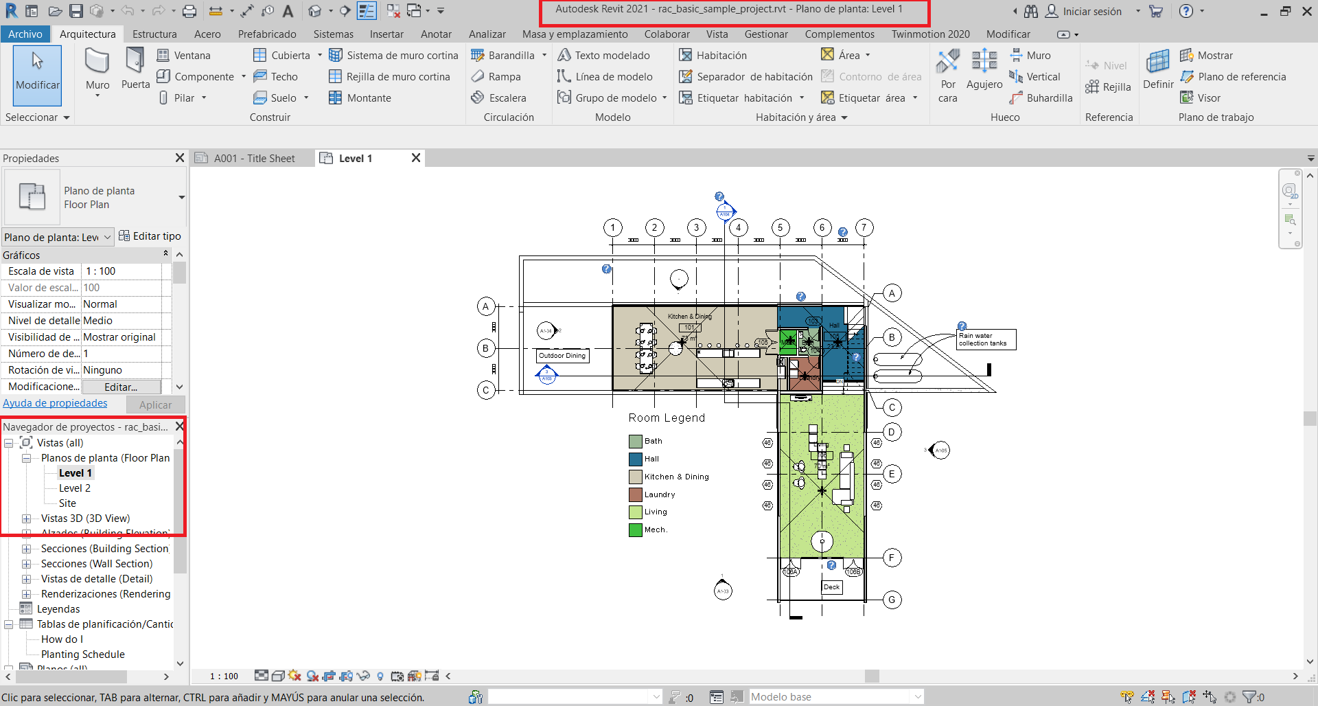 Entendiendo la interface de modelo de Revit