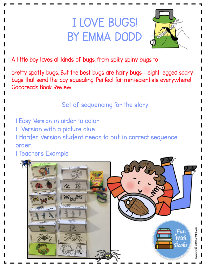 I LOVE BUGS! SEQUENCING ~ Book Units by Lynn