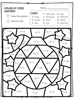 An Apple For The Teacher: New Years Color By Number Worksheets