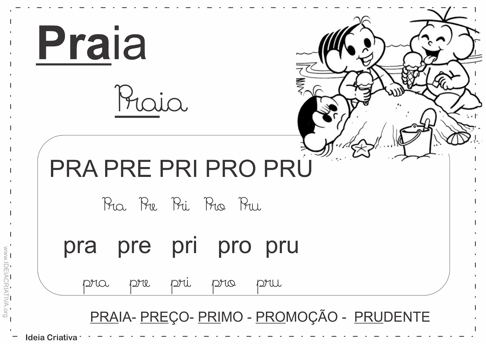 Atividades Com Pra Pre Pri Pro Pru - RETOEDU