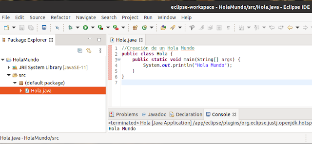 Alto Código: Hola mundo en JAVA