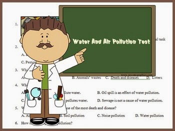 Science Worksheet & PPT: Water and Air Pollution Test