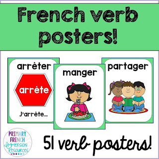 Visual aids and posters for verbs! - Primary French Immersion Resources