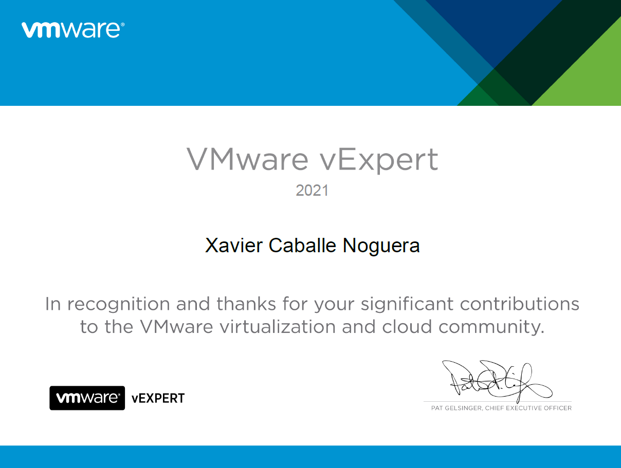 Pantallazos.es: VMWare vExpert 2021.