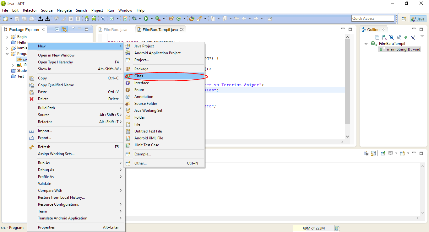 Membuat Project Java Di Eclipse
