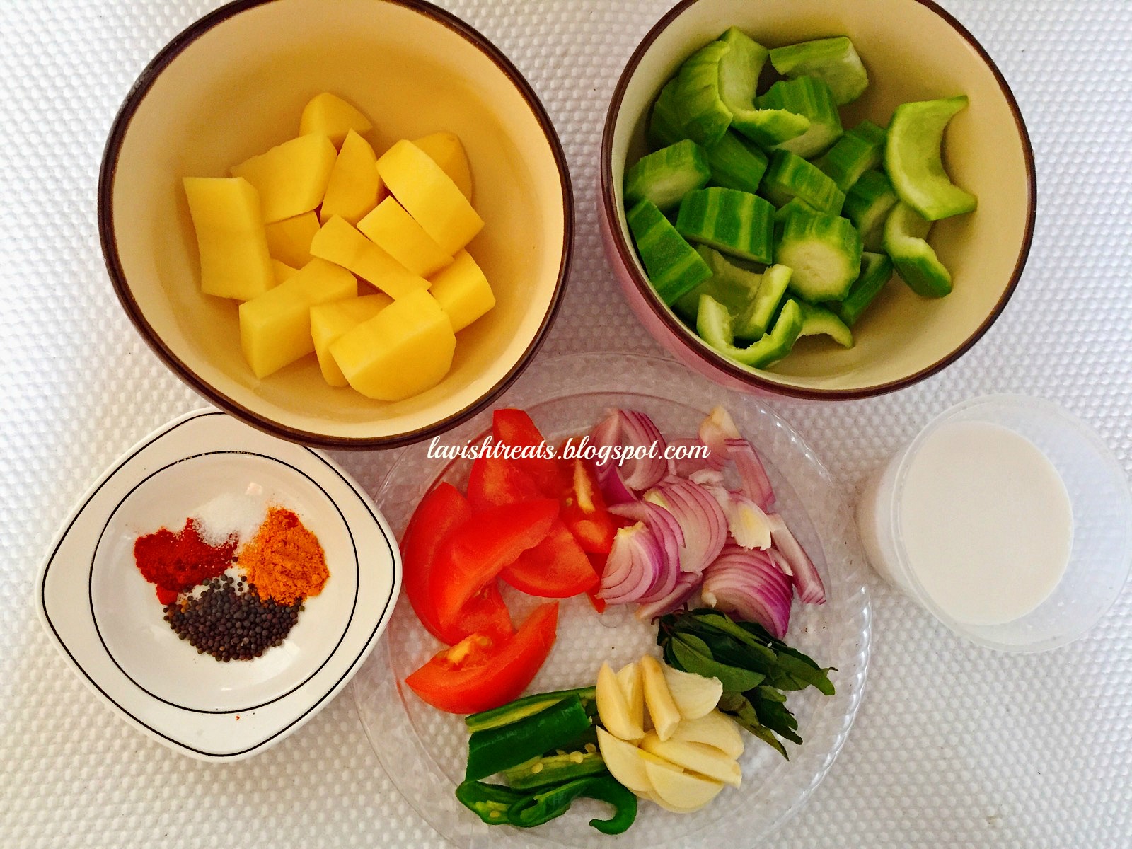 Lavish Treats: Ridge Gourd and Potato in Coconut Milk