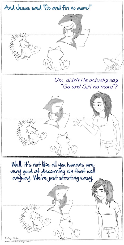 "Oh, Dakuwaqa!" - The Shark comics and cartoons: Go and Fin no more!