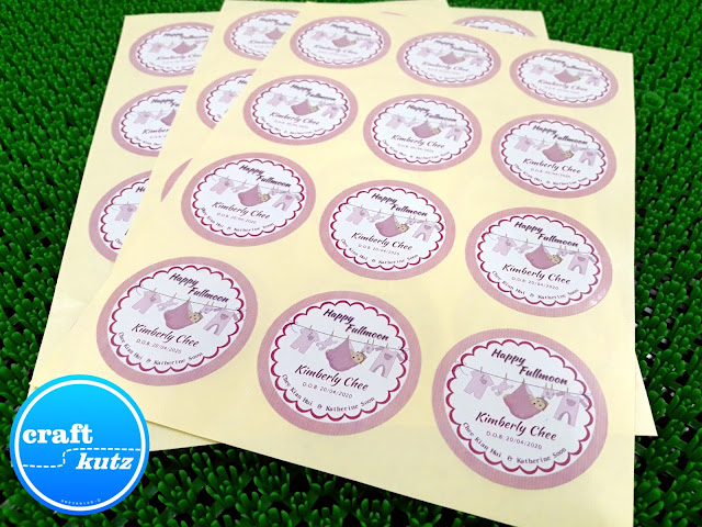 Personalized Doorgift Sticker for Celebrating Baby Fullmoon ~ Craft Kutz