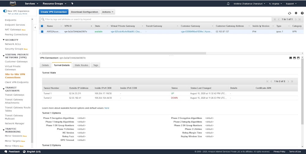 Connect AWS VPC and Azure VNET using native Site to Site VPN without ...