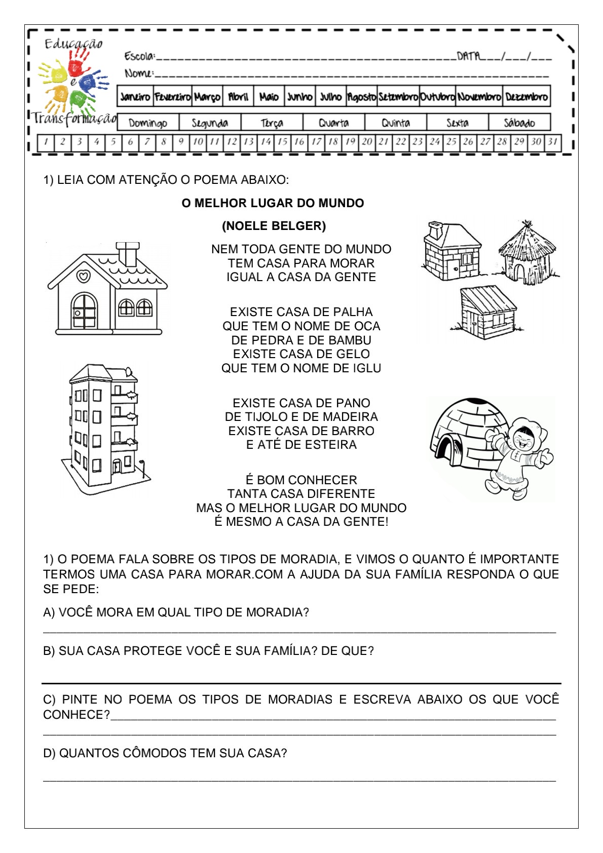 Atividade Sobre Tipos De Moradia - FILECLOUD Atividade Sobre Tipos De Moradia - FILECLOUD