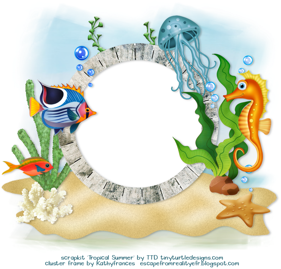 Escape From Reality Blog: FTU Cluster Frames "Tropical Summer"