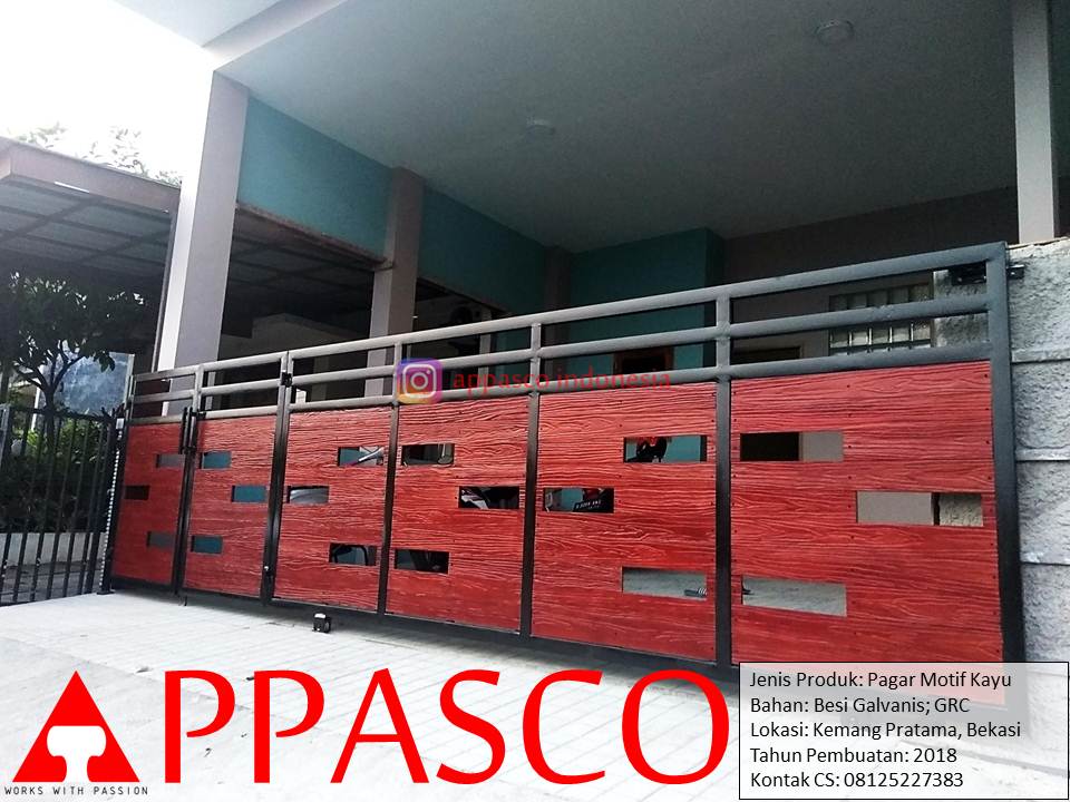 Pagar Minimalis Motif Kayu GRC Galvanis di Kemang Pratama Bekasi ... Pagar Minimalis Motif Kayu GRC Galvanis di Kemang Pratama Bekasi ...