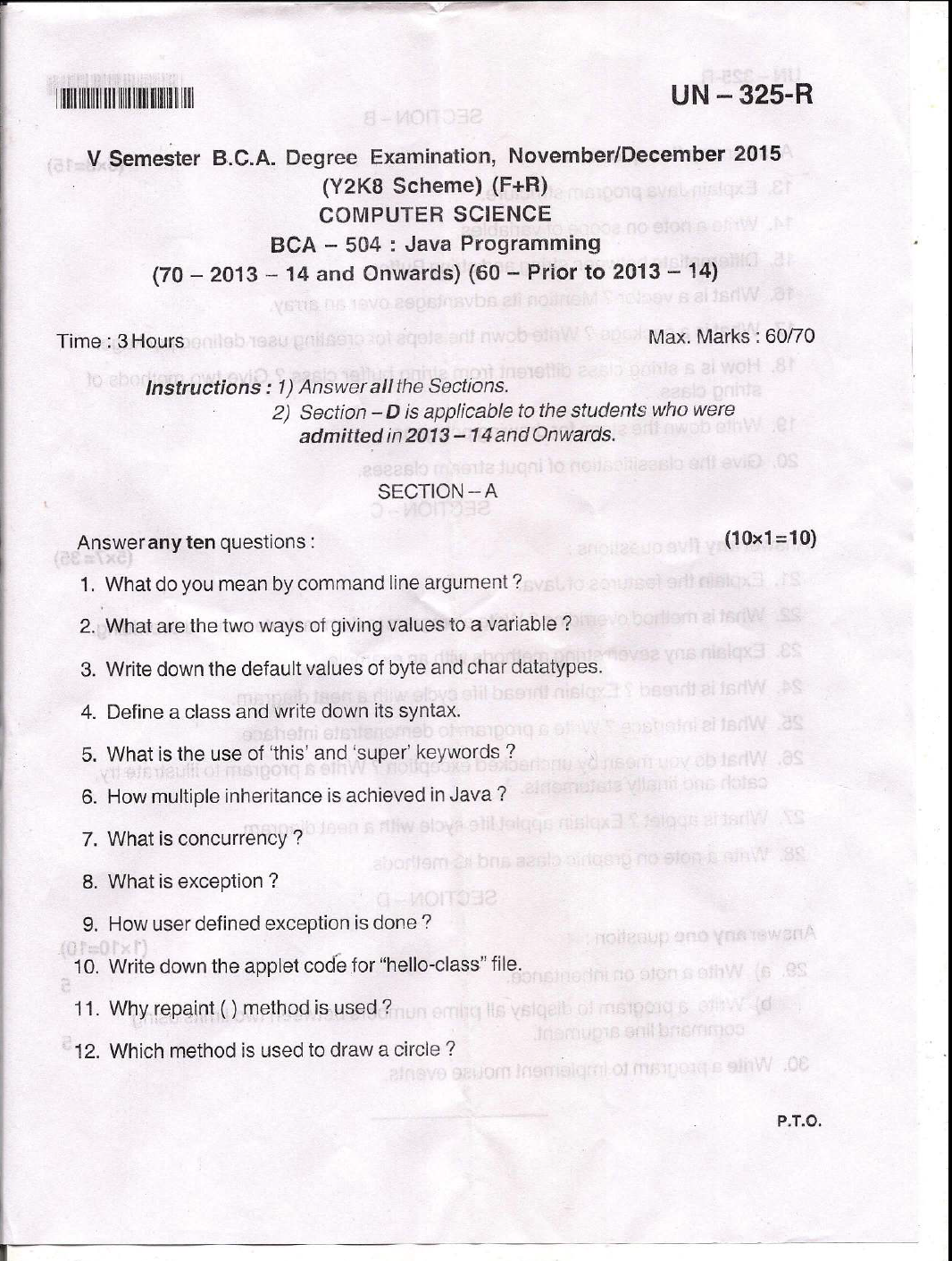 Bangalore University b.c.a. Computer Science Bca - 504 : Java ...