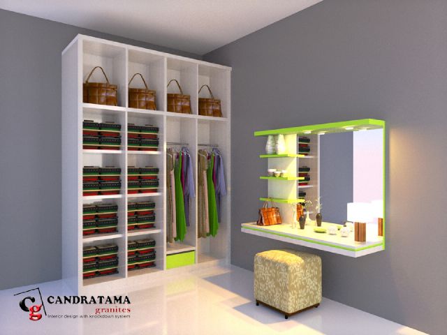 Desain Lemari dan Meja Rias Perumahan Green Land Kediri