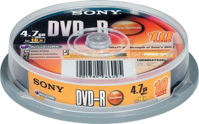 Sony DVD +R 4.7 GB 1 x 16x Blank DVD Pack of 10 - jigneshmishal