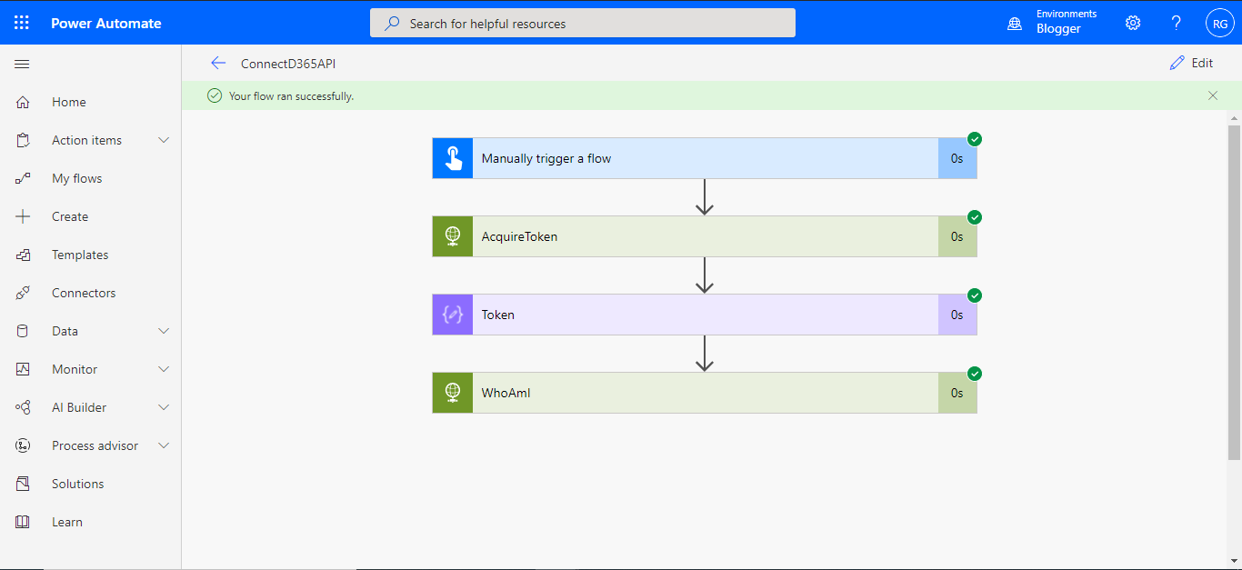 Connecting D365 CRM using Web API and Power Automate Flow.