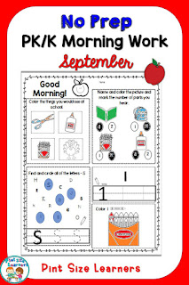 Back to School Resources for PK, Kinder And First Grade - Pint Size ...