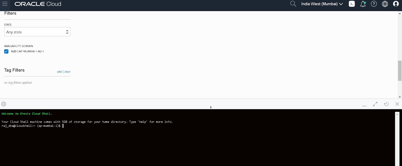 Oracle DBA Quick Notes: Oracle Cloud Infrastructure Cloud Shell Oracle DBA Quick Notes: Oracle Cloud Infrastructure Cloud Shell