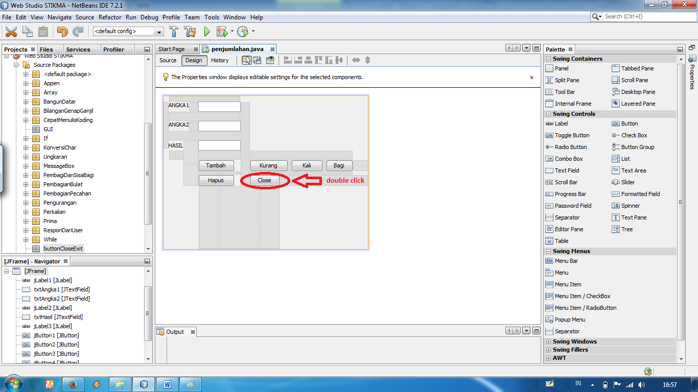 Button Close Exit Java Netbeans Membuat Tombol Keluar Java Netbeans