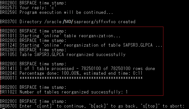 Table Reorg using Brtools - SAP Basis Genie