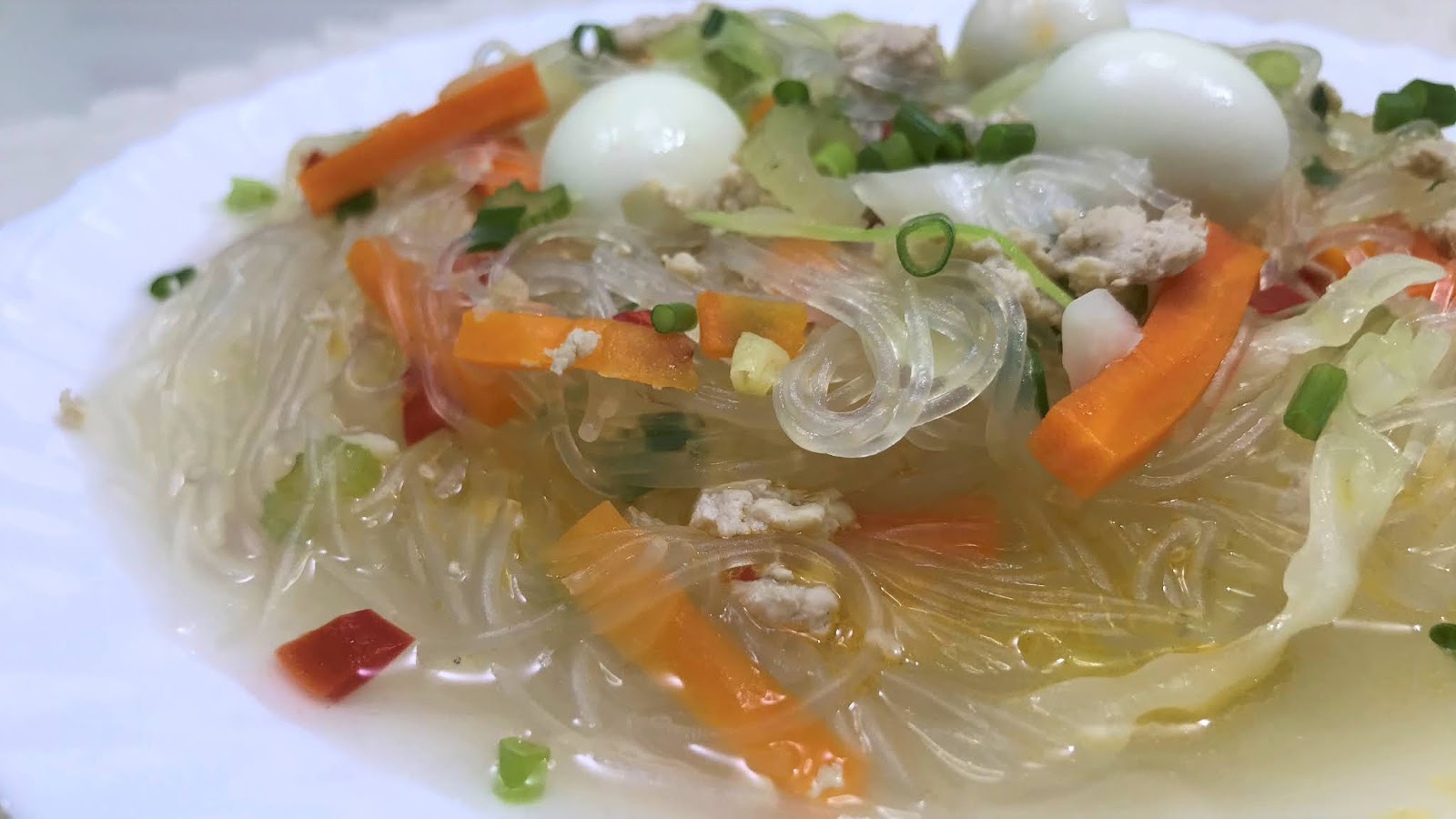 Chicken Sotanghon with Quail Eggs