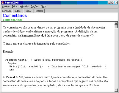 Pascalzim - Compilador Pascal: Screenshots