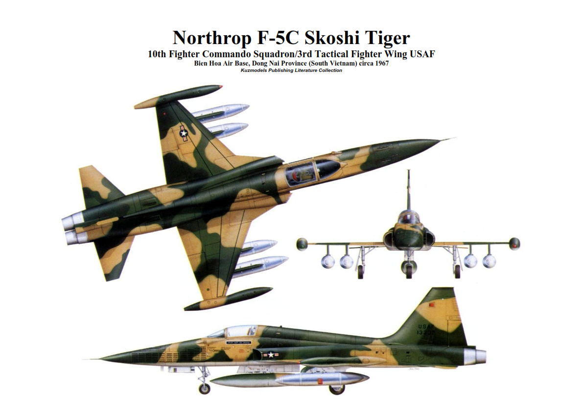 Kuzmodels Minicraft: Three Side Profile F-5C Skoshi Tiger