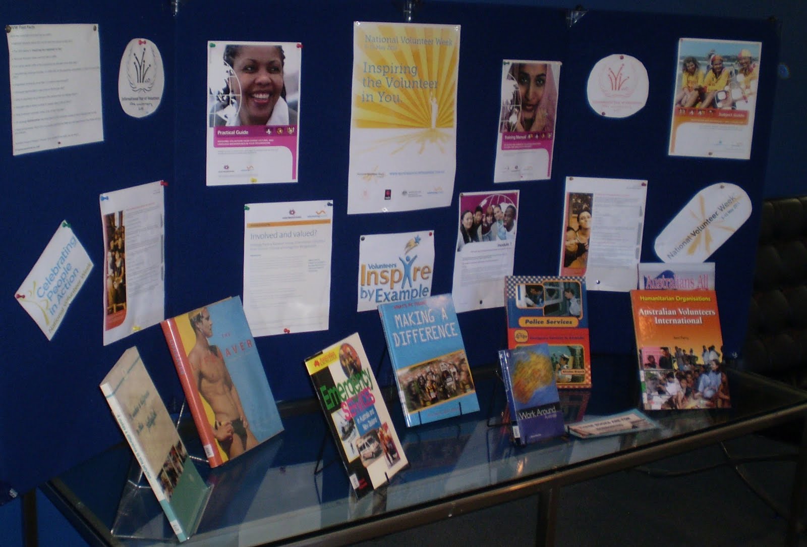 Canning College Library Displays: National Volunteer Week