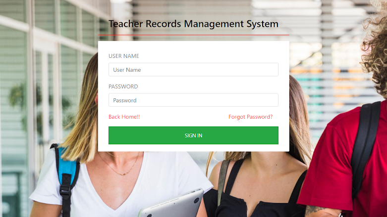Teachers Record Management System Project | free download source code ...