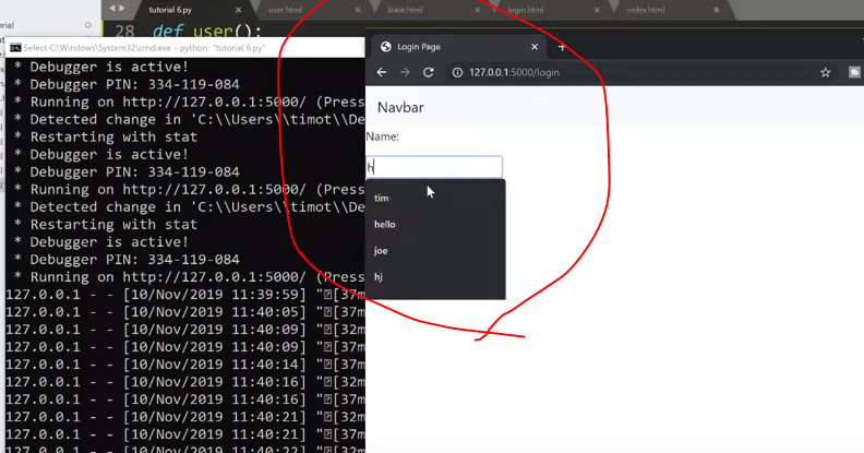 [Tech With Tim] Flask Tutorial #6 - Message Flashing