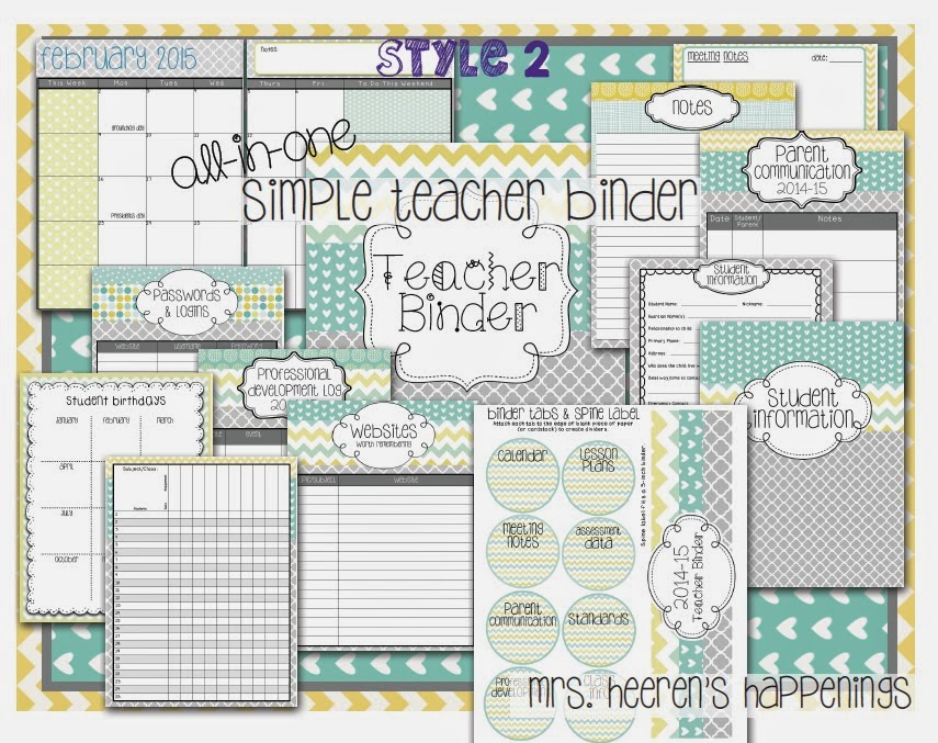 Mrs. Heeren's Happenings: Teacher Binder Updated for 2014-15
