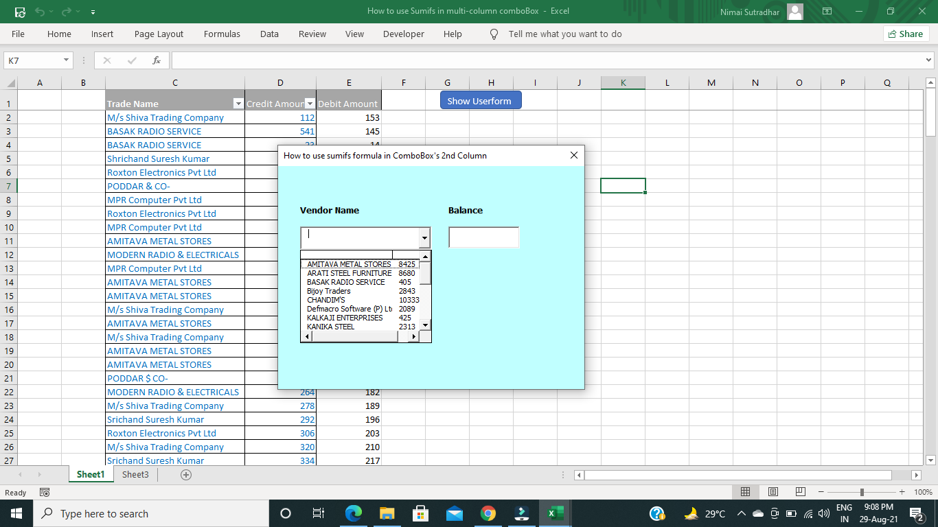 Nsutradhar Excel Tutorials How To Use Sumifs In Multi Column ComboBox In Excel VBA nsutradhar-excel-tutorials-how-to-use-sumifs-in-multi-column-combobox-in-excel-vba