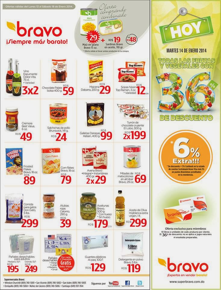 Ofertas Supermercados Bravo 14 enero 2014 | iPromoRD.com