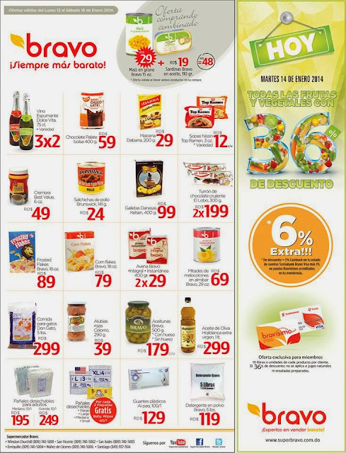 Ofertas Supermercados Bravo 14 enero 2014 | iPromoRD.com