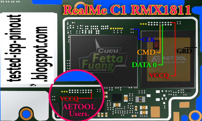 RealMe C1 RMX1811 EMMC ISP Pinout Download for flashing and unlocking