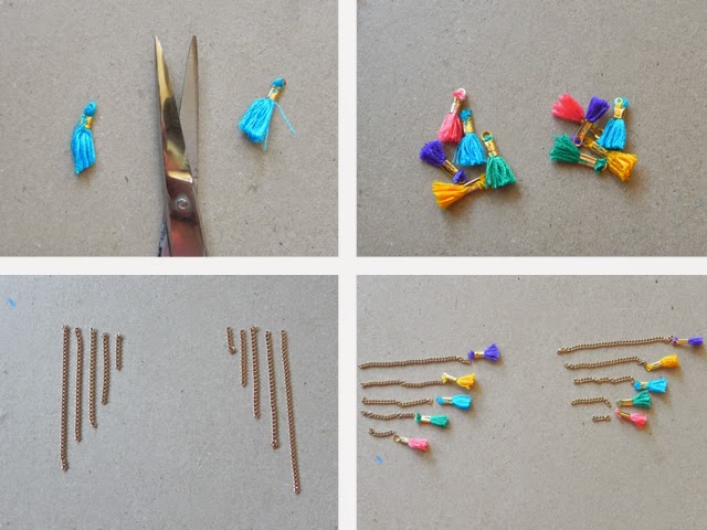 Smart n Snazzy: DIY ~ Chain + Mini-Tassel Earrings