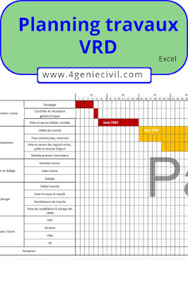 planning travaux VRD excel gratuit