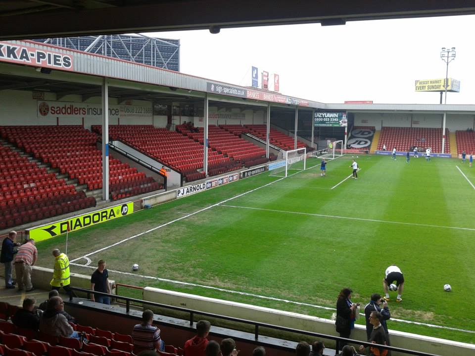 The Rainham End.: Bescot Stadium - Walsall