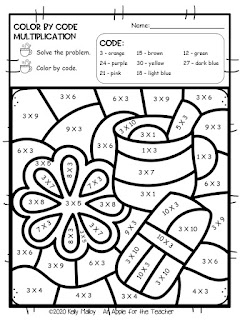An Apple For The Teacher: Las Posadas Color By Number Math Facts ...