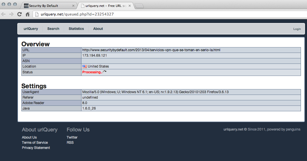 Extensión de Chrome para análisis online de malware con UrlQuery ...