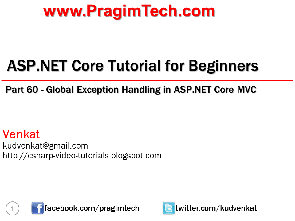 Sql server, .net and c# video tutorial: Global exception handling in ... Sql server, .net and c# video tutorial: Global exception handling in ...