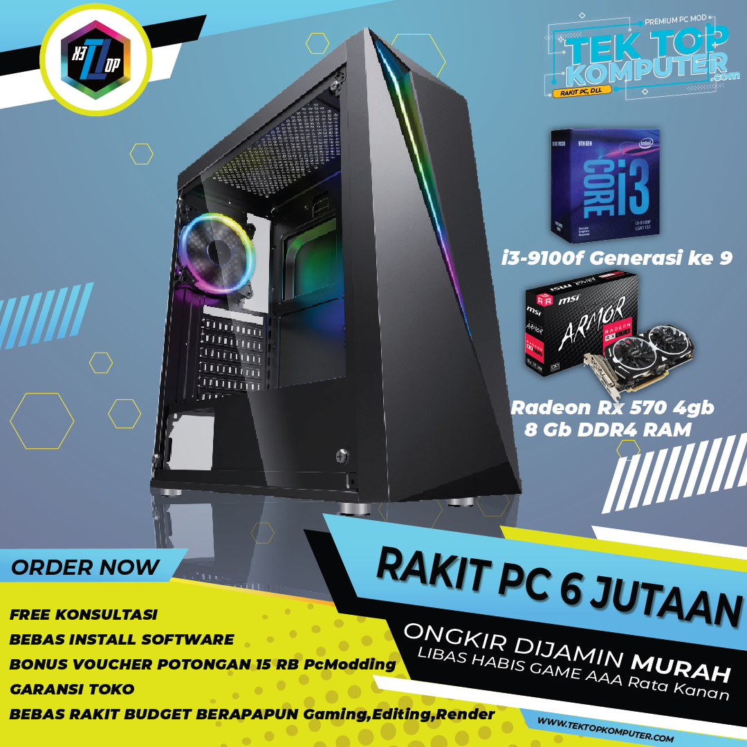 Jasa Rakit PC Gaming Office Editing Jogja Termurah - TekTopKomputer