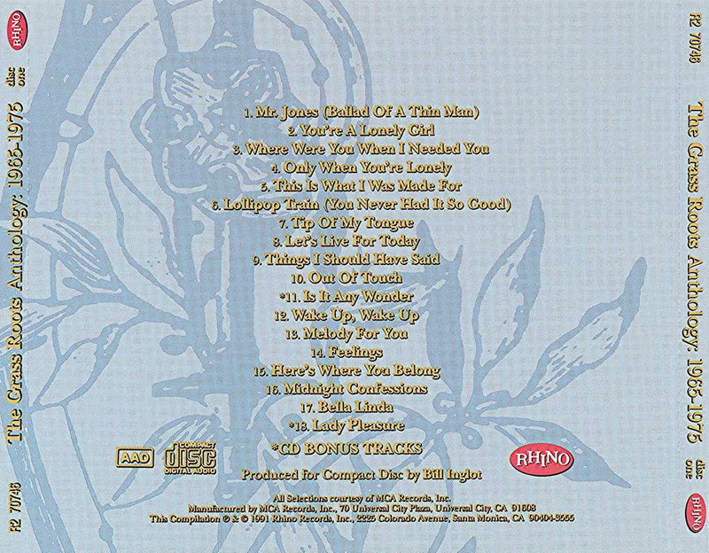 ENTRE MUSICA: THE GRASS ROOTS - Anthology 1965 - 1975