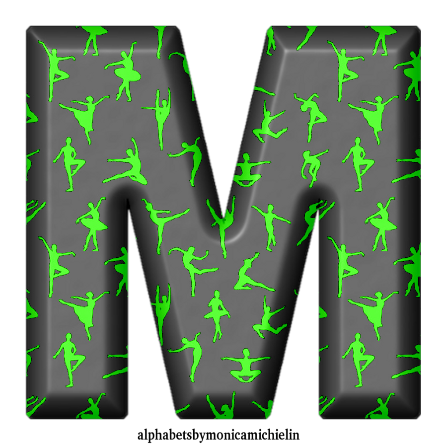M. Michielin Alphabets: BALLET ALPHABET (GREEN BALLET DANCERS) NUMBERS ...